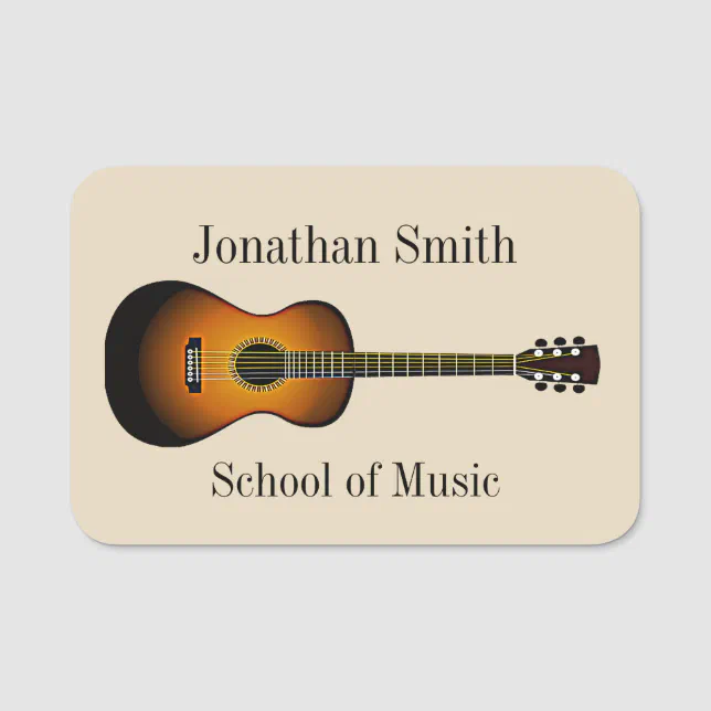 Guitar Musical Design Name Tag | Zazzle