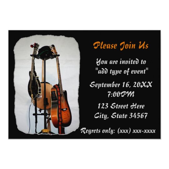 Guitar Musical Instruments Recital Invitations | Zazzle.com