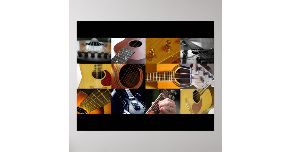 Guitar Photo Collage Poster | Zazzle
