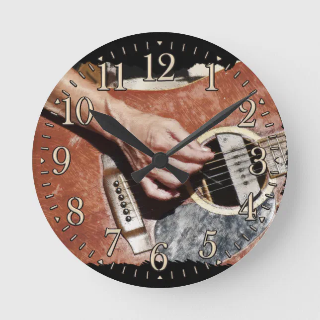 Guitar Player Music Themed Wall Clock | Zazzle