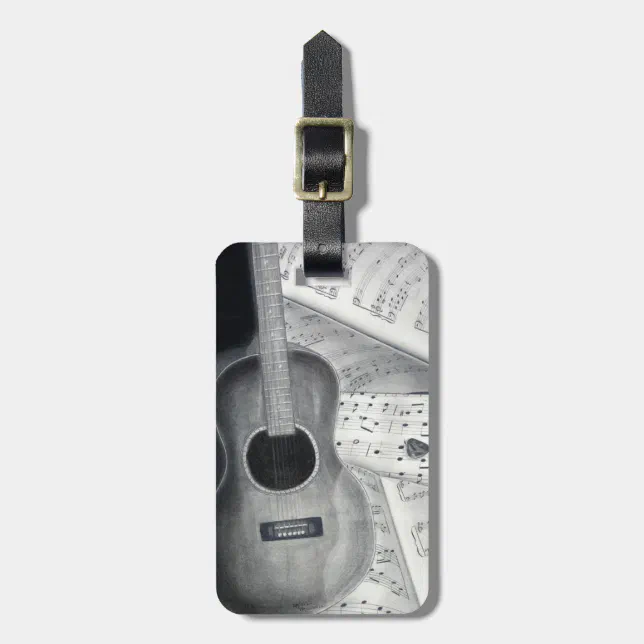 Guitar & Sheet Music Luggage Tag | Zazzle