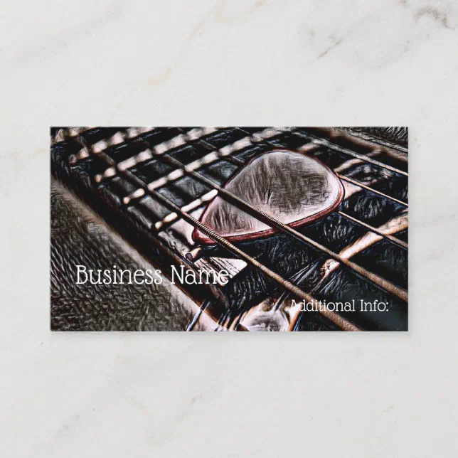 Guitar Strings In Leather Business Card | Zazzle