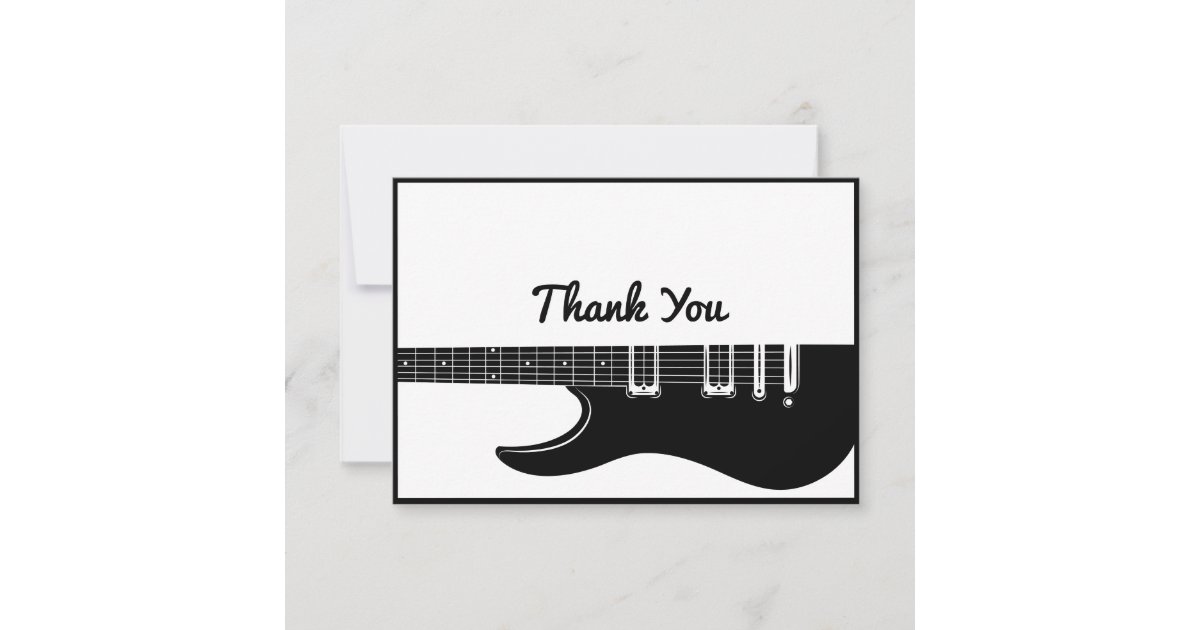 Guitar thank you card | Zazzle