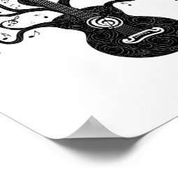 Guitar tree of life and music notes poster | Zazzle