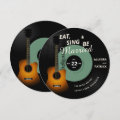 Guitar Vintage Record Music Musician Sage Wedding Invitation | Zazzle
