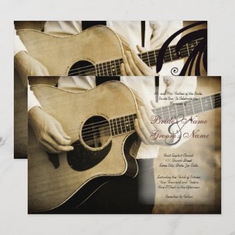Guitar Wedding Invitation | Zazzle