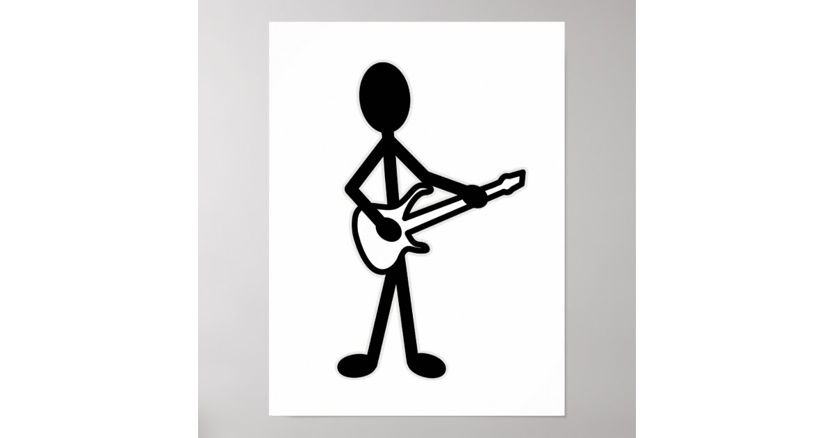 Guitarist Stick Figure Poster | Zazzle