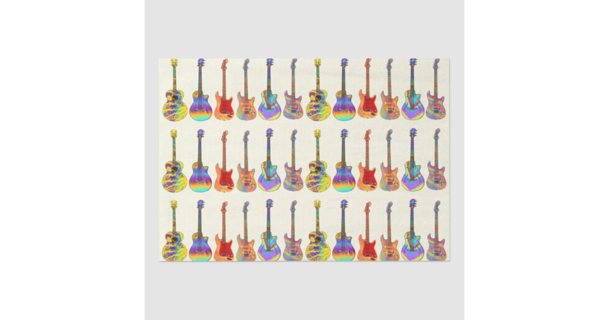 Guitars Colorful Pattern Tissue Paper | Zazzle