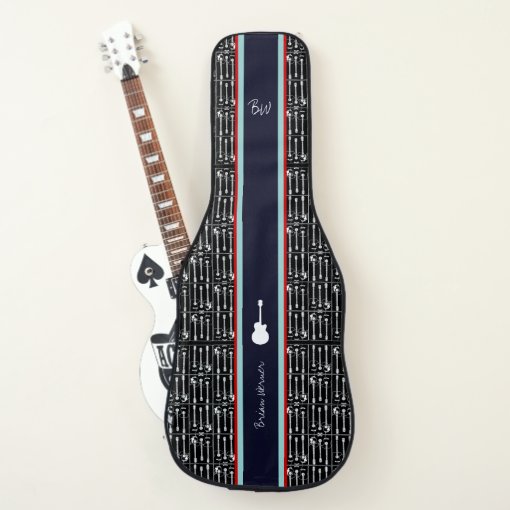 guitars-pattern with guitarist name . a cool guitar case | Zazzle