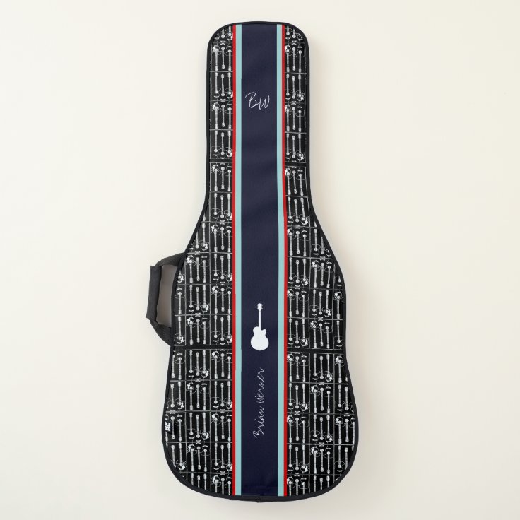 guitars-pattern with guitarist name . a cool guitar case | Zazzle
