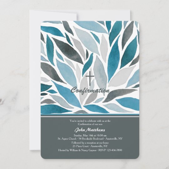 Gulf Blue Confirmation Invitation | Zazzle.com