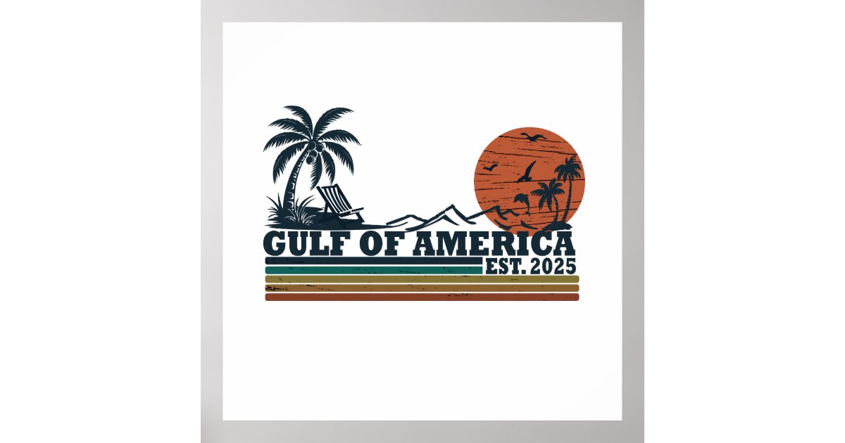 Gulf of America vintage patriotic design Poster | Zazzle