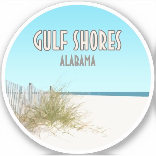 Gulf Shores Alabama Beach Sticker | Zazzle