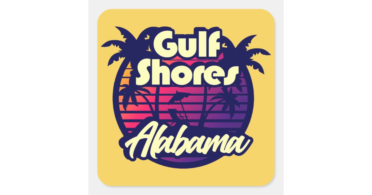 Gulf Shores Alabama Square Sticker | Zazzle