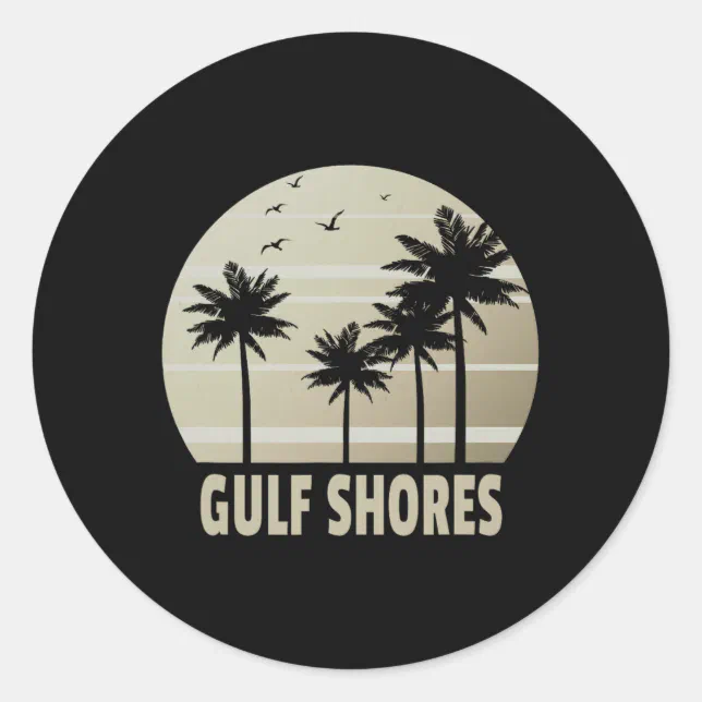 Gulf Shores Alabama Vacation Souvenir Classic Round Sticker | Zazzle