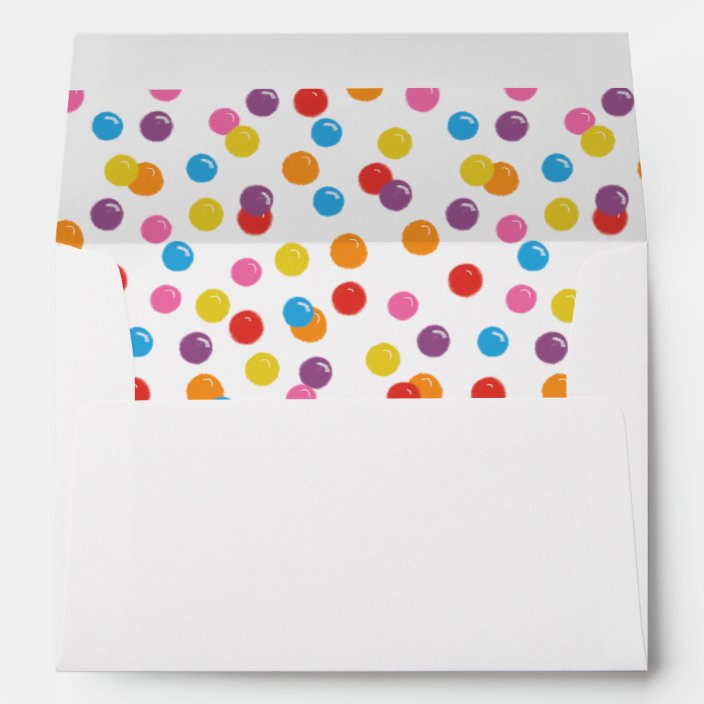 Gumball Machine Candy Bubble Gum Birthday Party Envelope | Zazzle.com