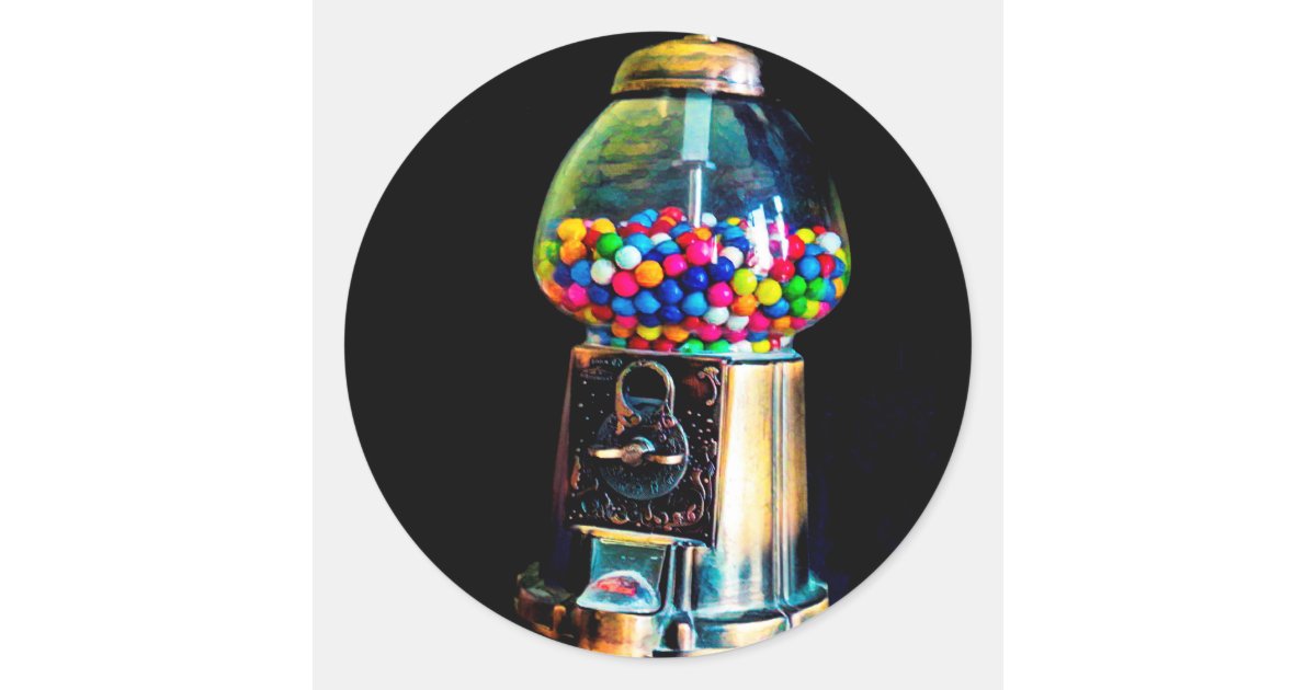 Gumball Machine Classic Round Sticker | Zazzle