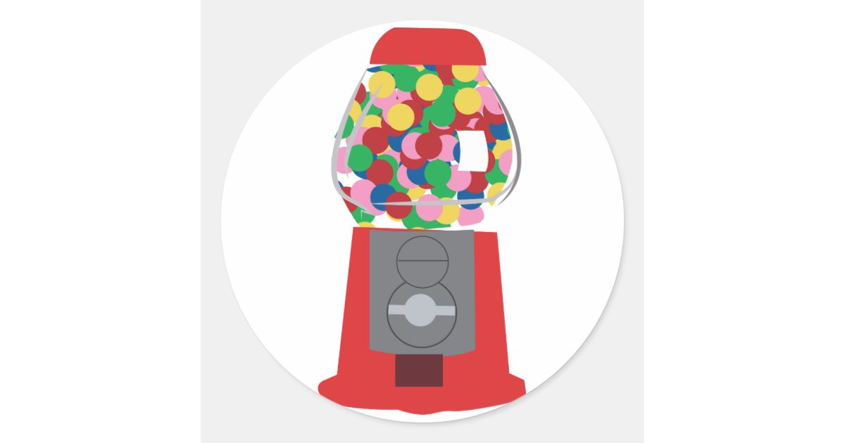 Gumball Machine Classic Round Sticker | Zazzle