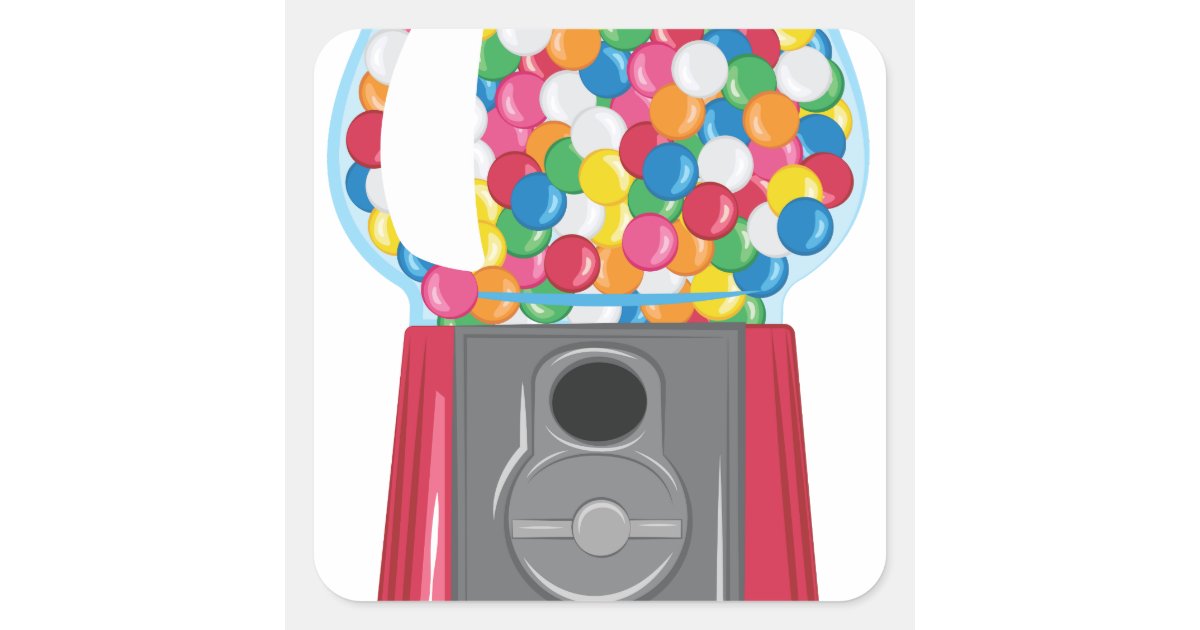 Gumball Machine Square Sticker | Zazzle