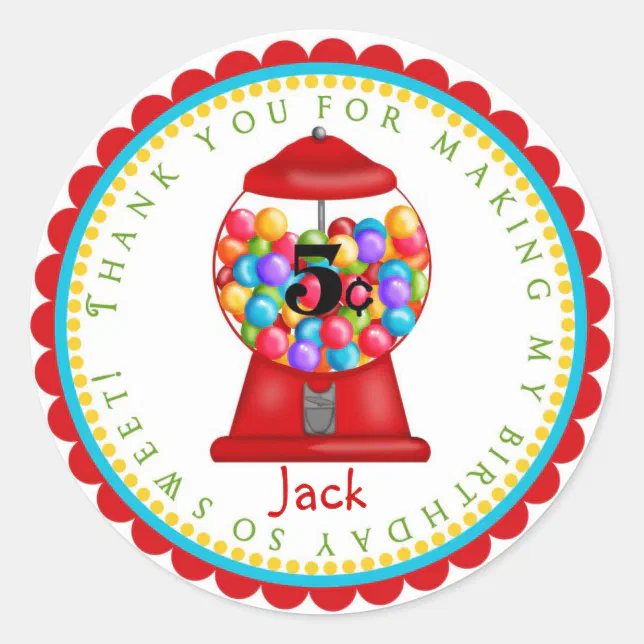 Gumball Machine Stickers | Zazzle