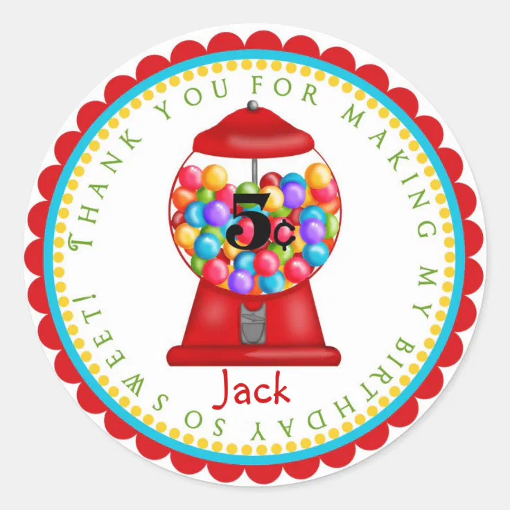 Gumball Machine Stickers | Zazzle