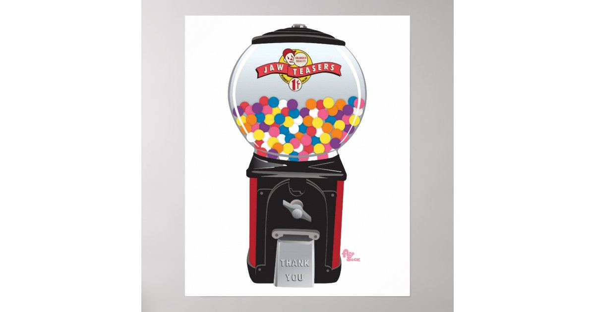 Gumball Machine White Poster | Zazzle