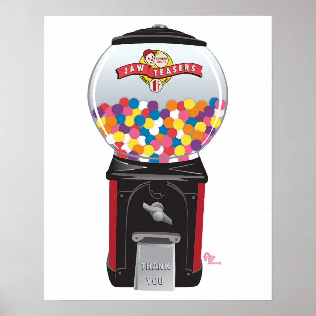 Gumball Machine White Poster | Zazzle