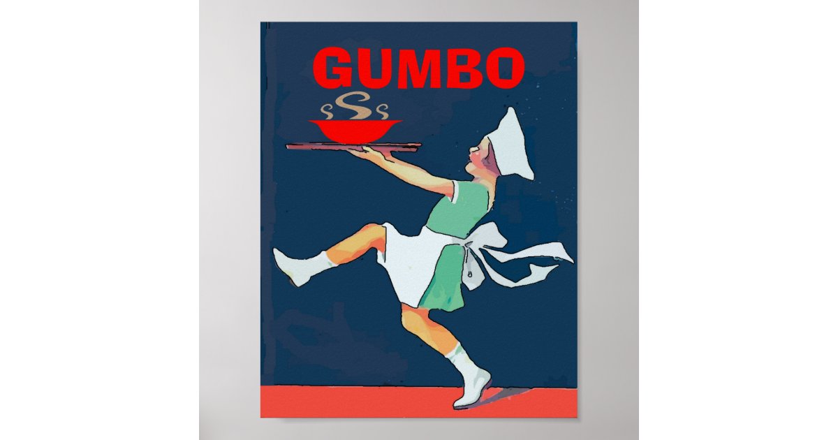 GUMBO,girl with bowl, Kitchen Poster | Zazzle