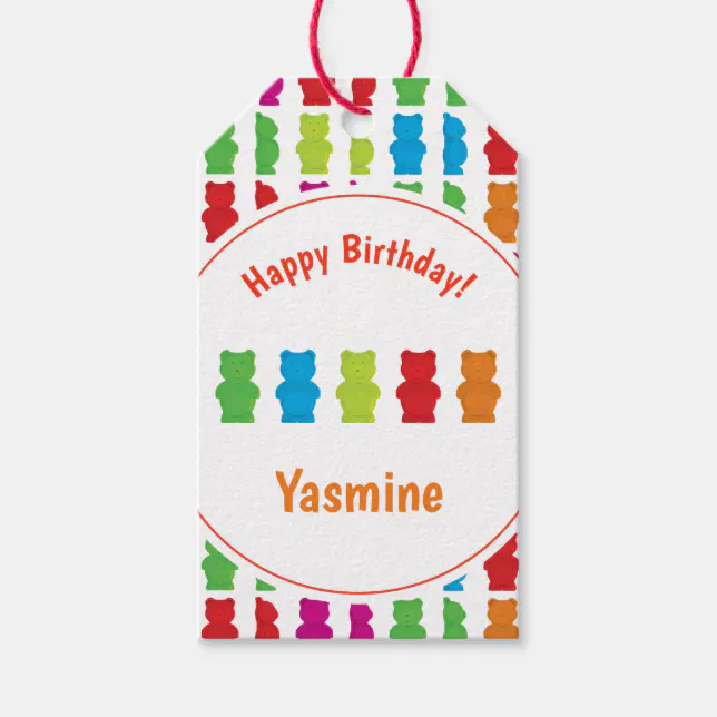 Gummy Bear Birthday Gift Tag | Zazzle