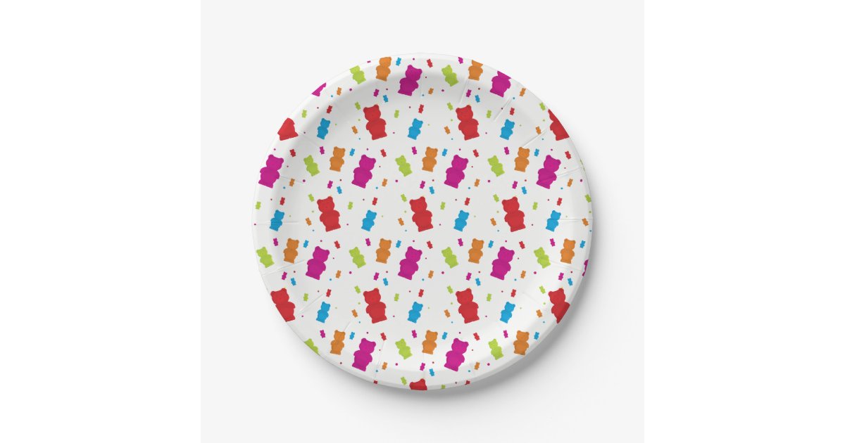 Gummy Bear Candy Pattern paper plate | Zazzle