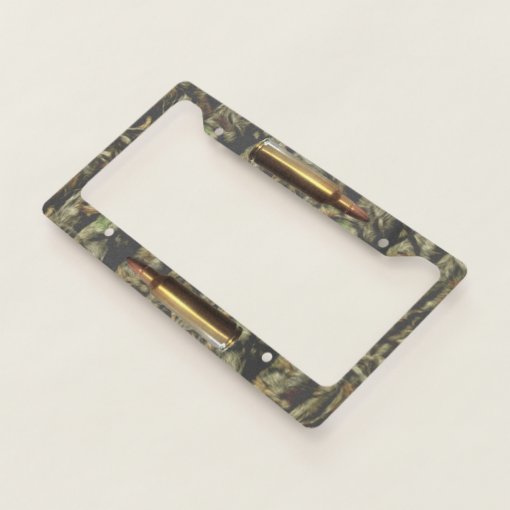 Gun Ammo Bullet Camo Pattern Holder License Plate Frame | Zazzle