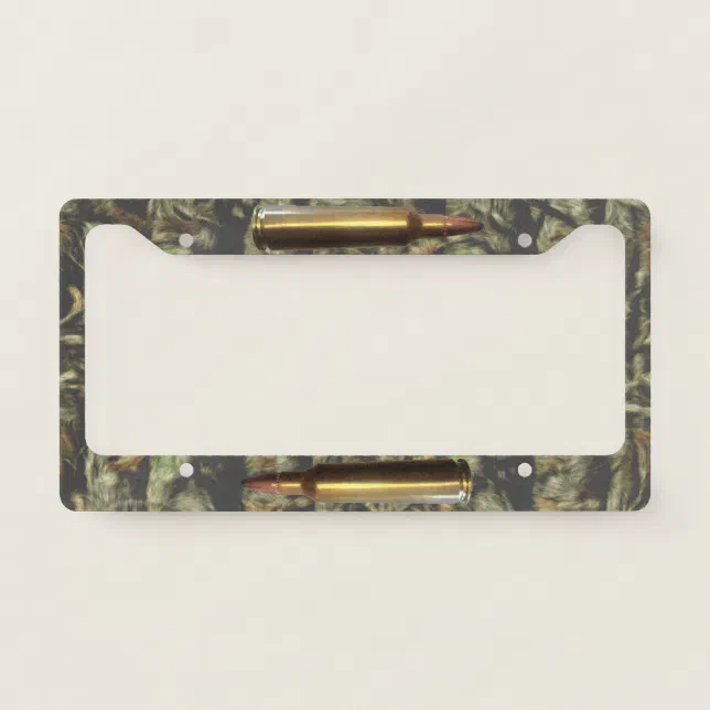 Gun Ammo Bullet Camo Pattern Holder License Plate Frame | Zazzle