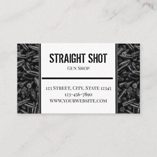 Gun Ammo Firearms Bullet Slate Sporting Goods Business Card | Zazzle.com