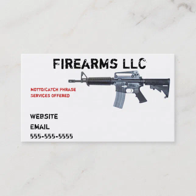 Gun Business Card | Zazzle