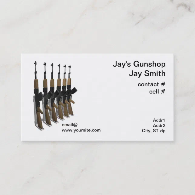 Gun dealer business card | Zazzle