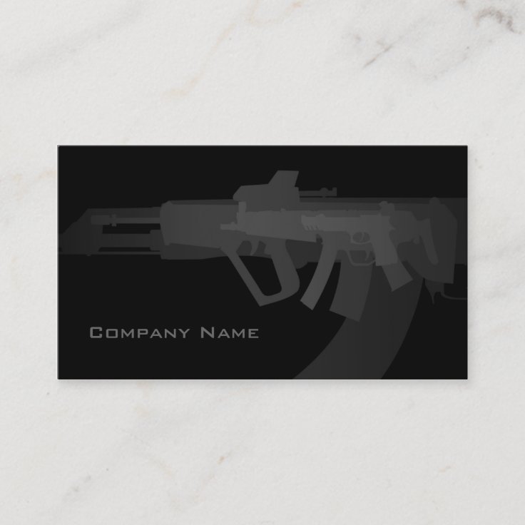 Gun Shop Simple Black Business Card | Zazzle