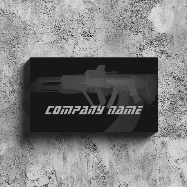 Gun Shop Simple Black Business Card | Zazzle