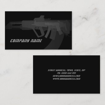 Gun Shop Simple Black Business Card | Zazzle