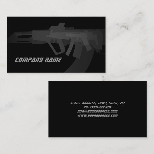 Gun Shop Simple Black Business Card | Zazzle