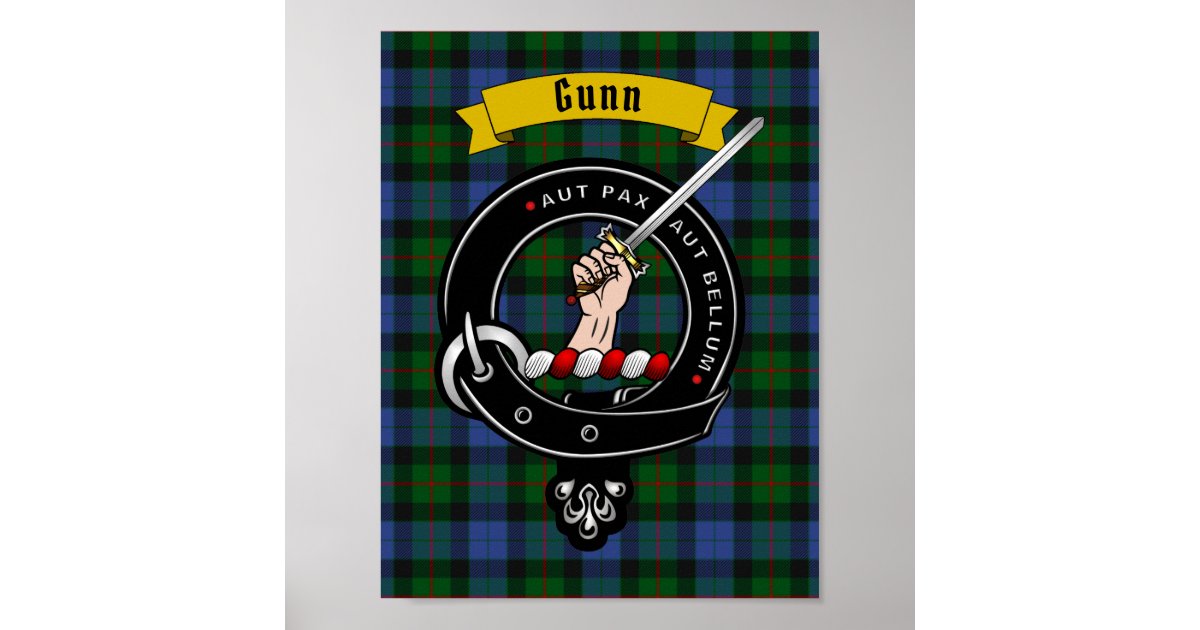 Gunn Clan Badge & Tartan 8.5x11 Poster | Zazzle