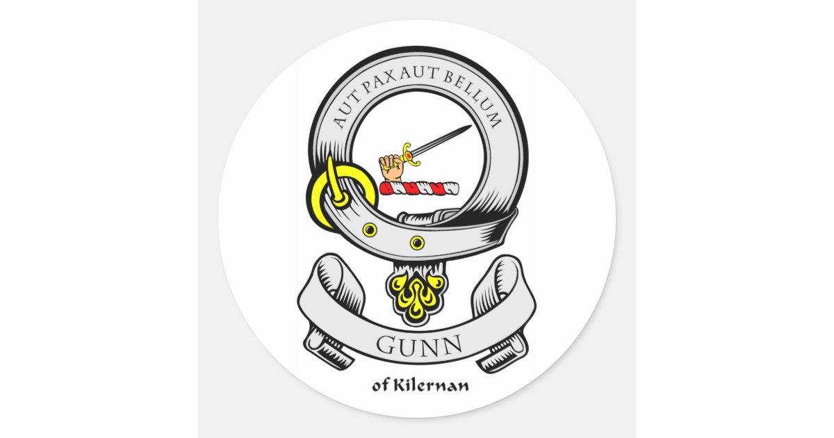 GUNN Coat of Arms Classic Round Sticker | Zazzle