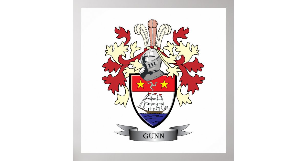 Gunn Family Crest Coat of Arms Poster | Zazzle