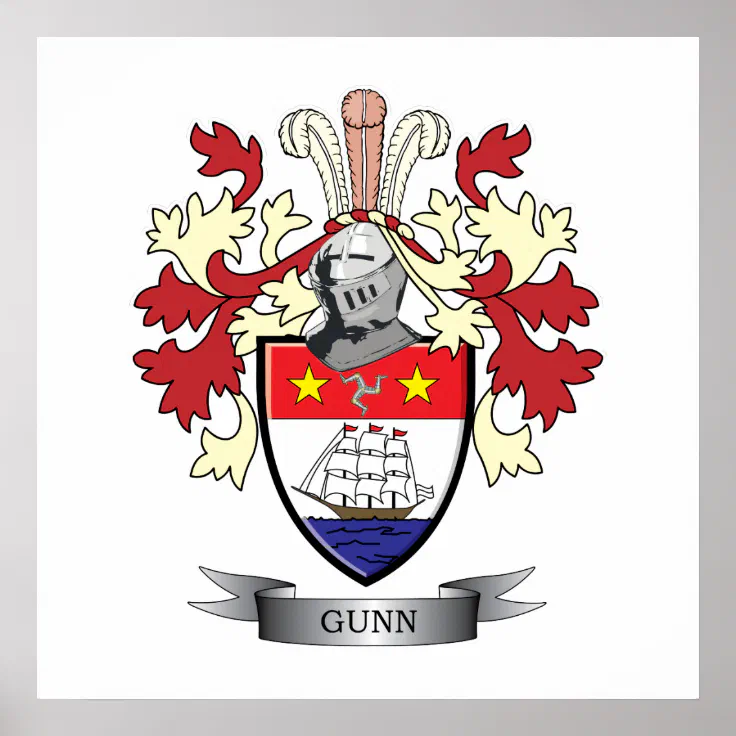 Gunn Family Crest Coat of Arms Poster | Zazzle