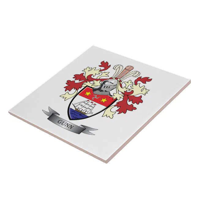 Gunn Family Crest Coat of Arms Tile | Zazzle