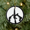 Guns In A Peace Sign Ceramic Ornament | Zazzle