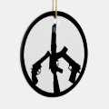 Guns In A Peace Sign Ceramic Ornament | Zazzle