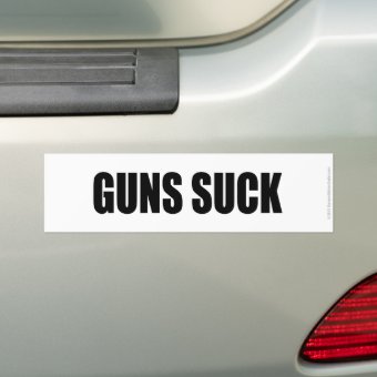 GUNS SUCK anti-gun bumper sticker | Zazzle