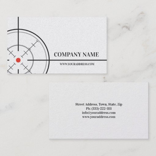 Gunsmith Shop Target White Business Card | Zazzle
