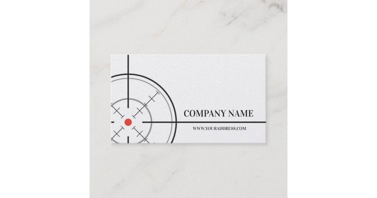 Gunsmith Shop Target White Business Card | Zazzle