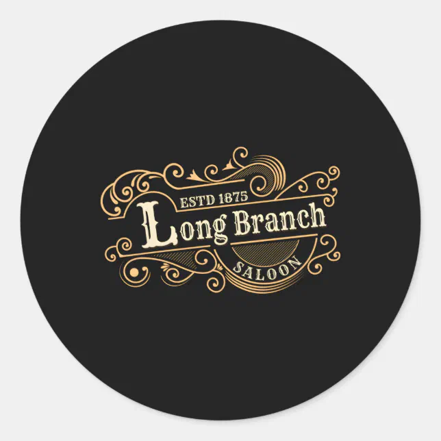 Gunsmoke Long Branch Saloon Tv Classic Round Sticker | Zazzle